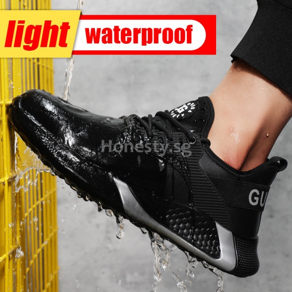 Ready stock safety shoes leather waterproof super light shoe Kevlar ...