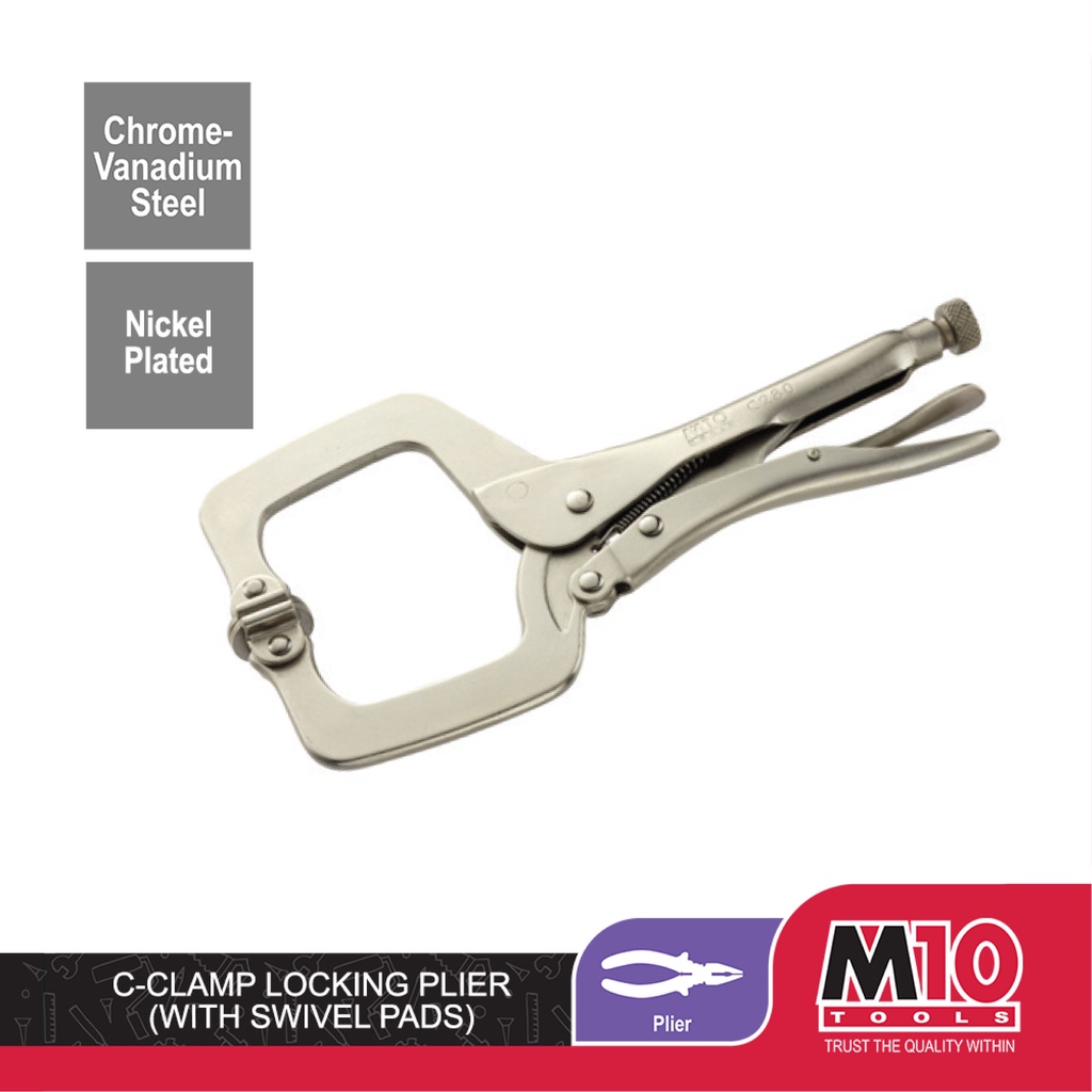 M10 C-Clamp Locking Plier With Swivel Pads (6"/9"/11"/14"/18") | Shopee ...