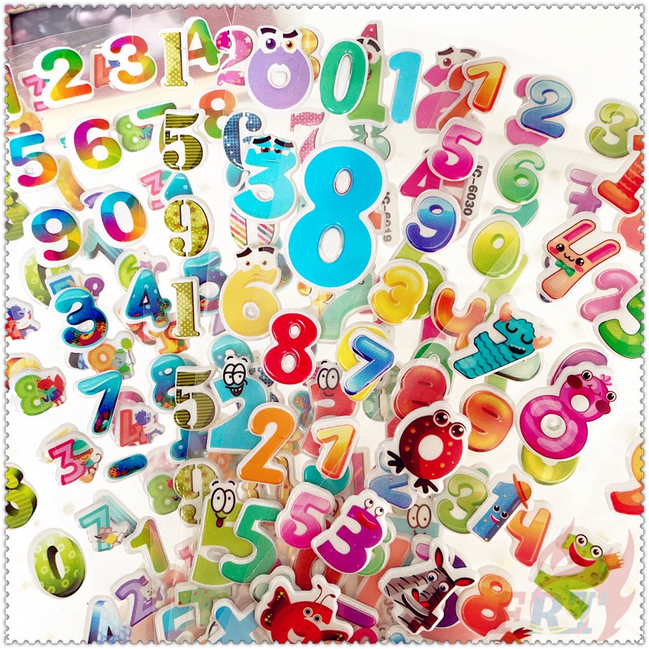 5Sheets Numbers Q-1 DIY Rewards Sticker 3D Puffy Bubble Stickers ...