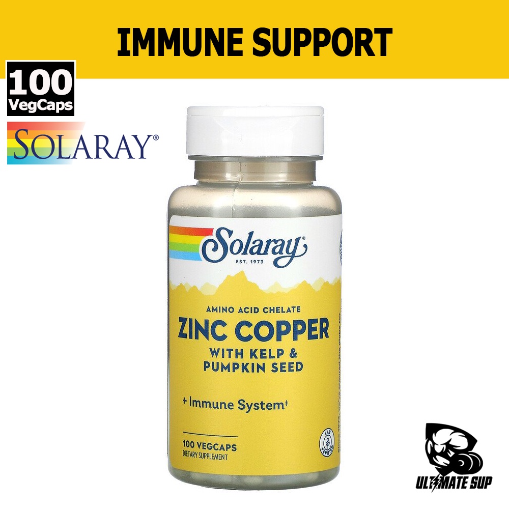 Solaray Zinc Copper, Zinc Supplement With Amino Acid Chelate To Boost ...