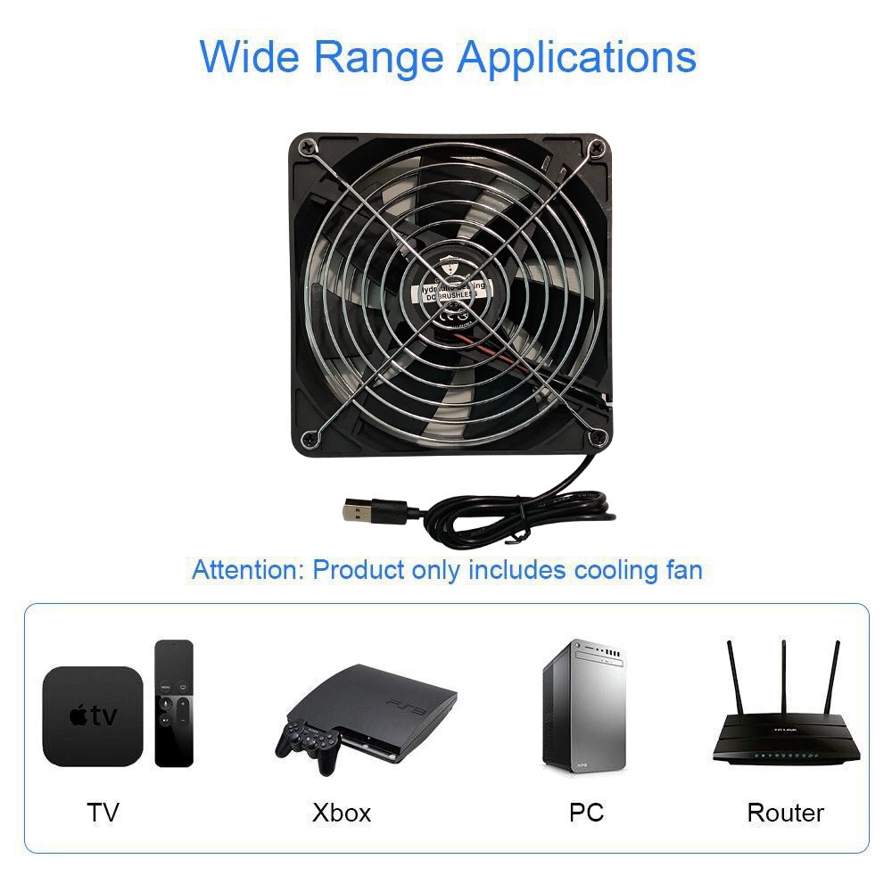 USB Fan 1200RPM 8CM 12CM 14CM Cooling Fan For LCD TV Android Box Modem ...