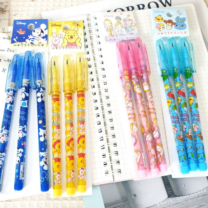 Disney Sharpen-Free Pencils 3 Pieces Mickey Pooh Princess Toy Story 3 ...
