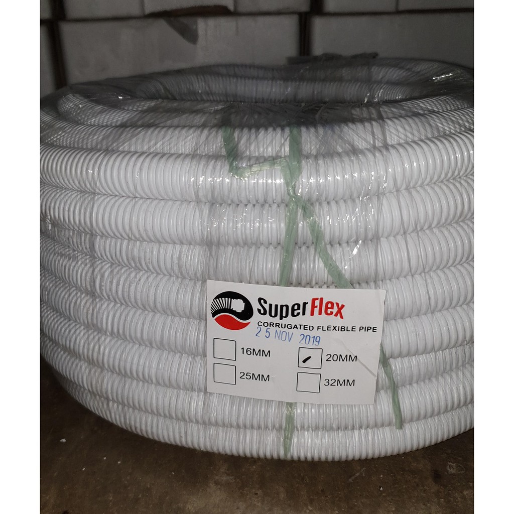 Pvc Flexible Pipe/Hose Electrical 20mm White/Black | Shopee Singapore