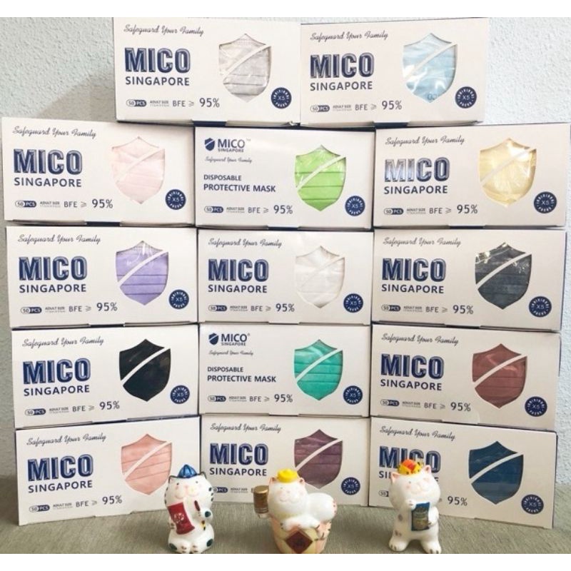 [SG BRAND] ] MICO Adult Mask 95% 3ply Disposable Mask Face Mask 50pcs ...