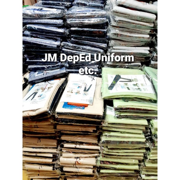 Complete set with FREE DepEd pin Teachers Uniform Fabric Only | Shopee ...