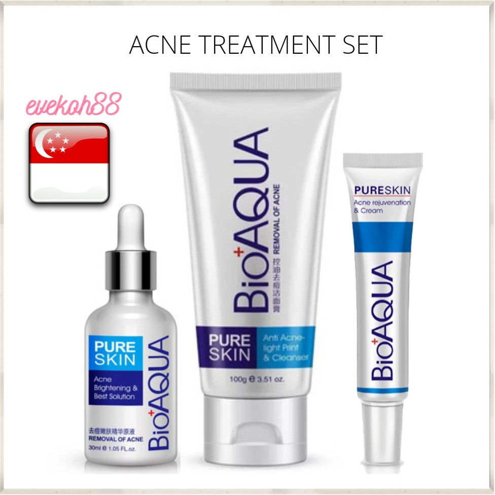 clearance Bioaqua Acne Treatment Set Anti Acne 2in 1 Serum & Cream ...