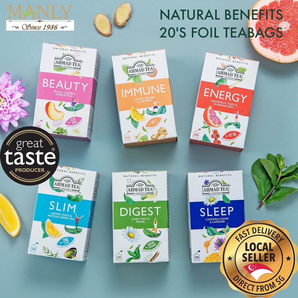 Ahmad Tea Natural Benefits Infusion 20's Foil Teabags - Immune/Slim ...