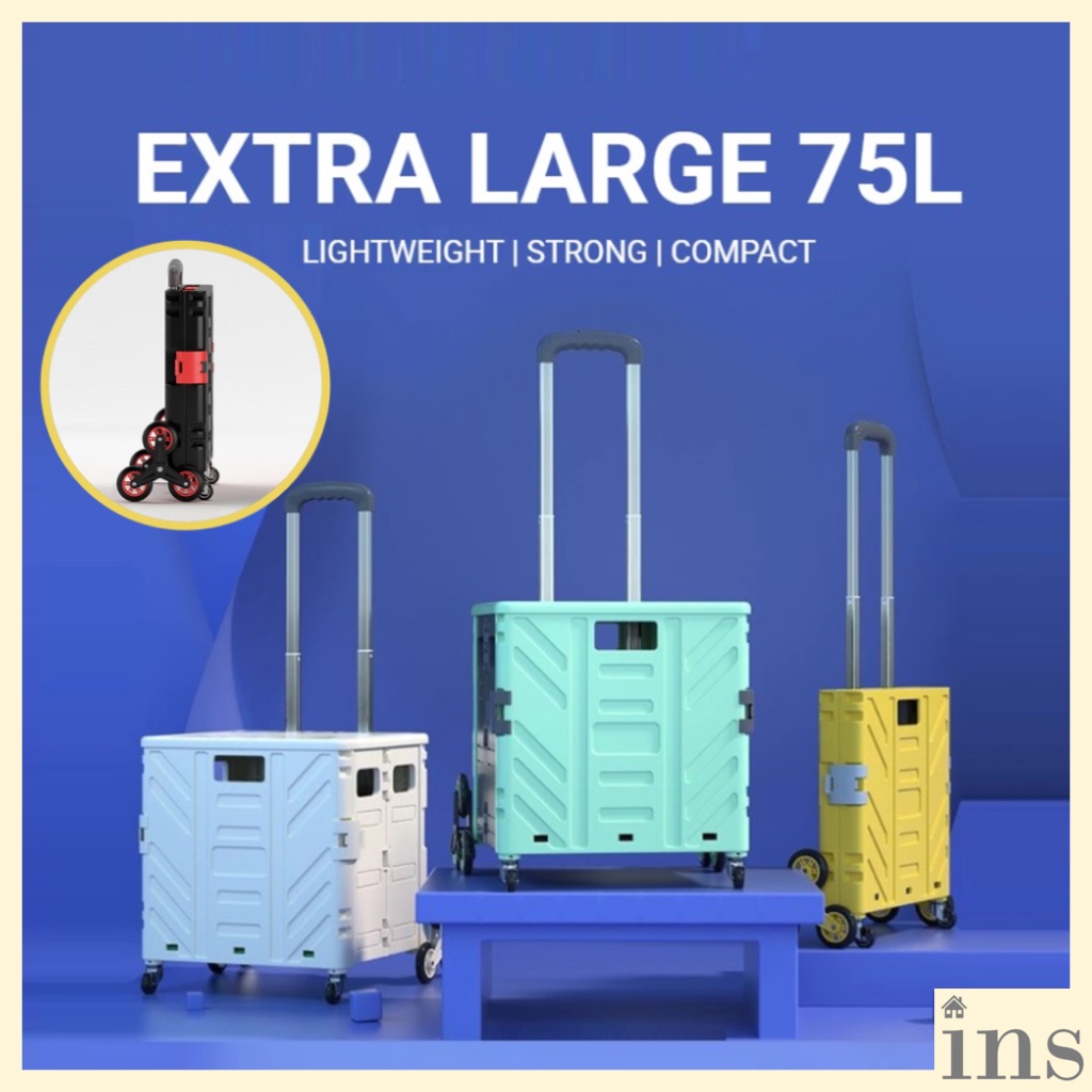 【Upgraded Version 75L/50L Extra Large】 4/8 Wheels Trolley Climber ...