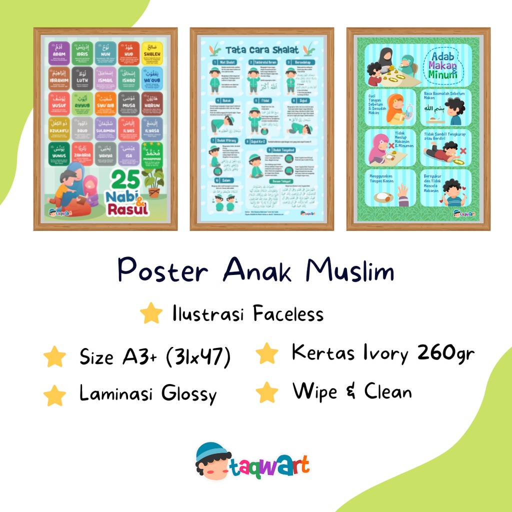 Poster For Muslim Children, Faceless, Wipe n Clean, How To Pray Wudhu ...