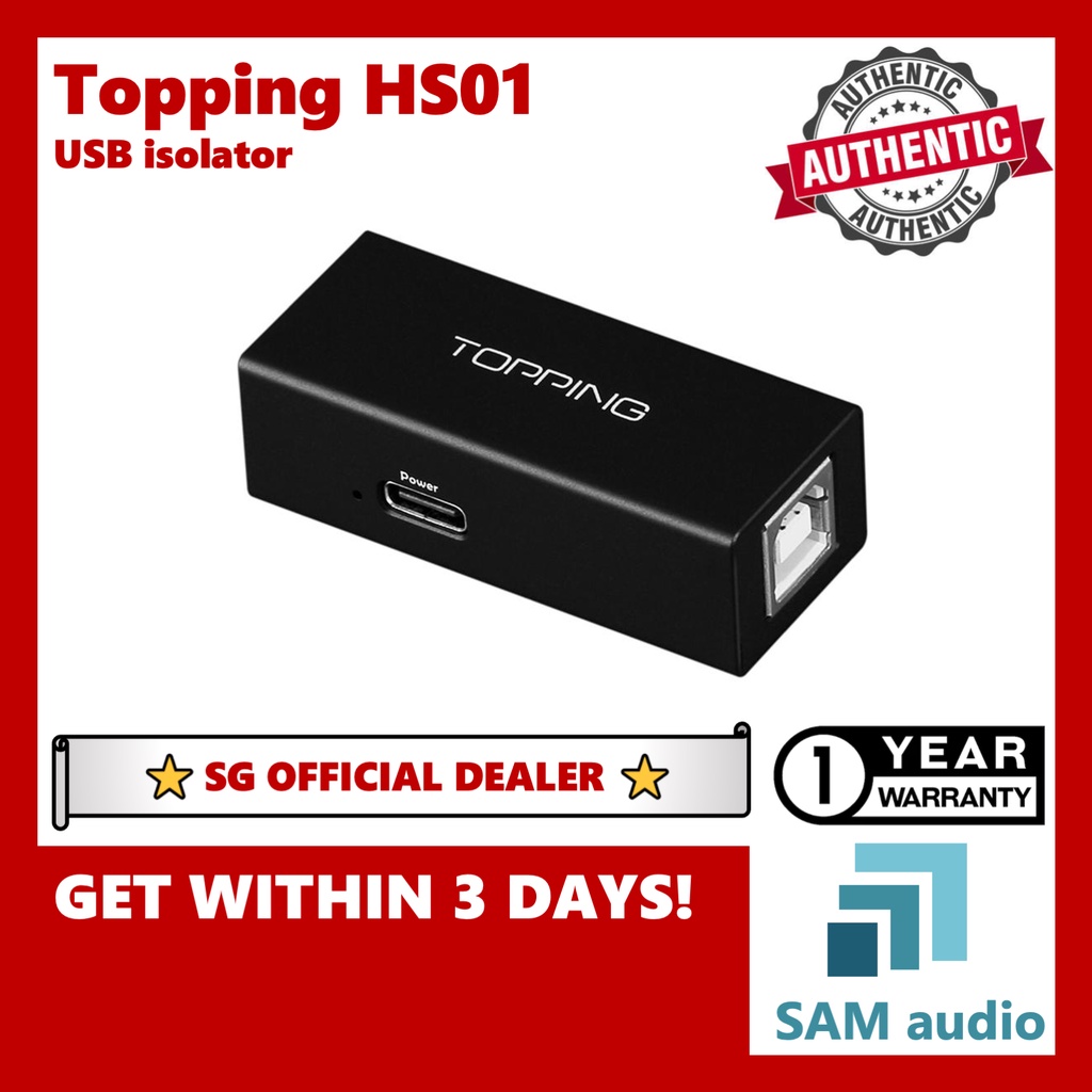 [🎶SG] TOPPING HS01 USB Isolator, USB 2.0 High Speed Low Latency ...