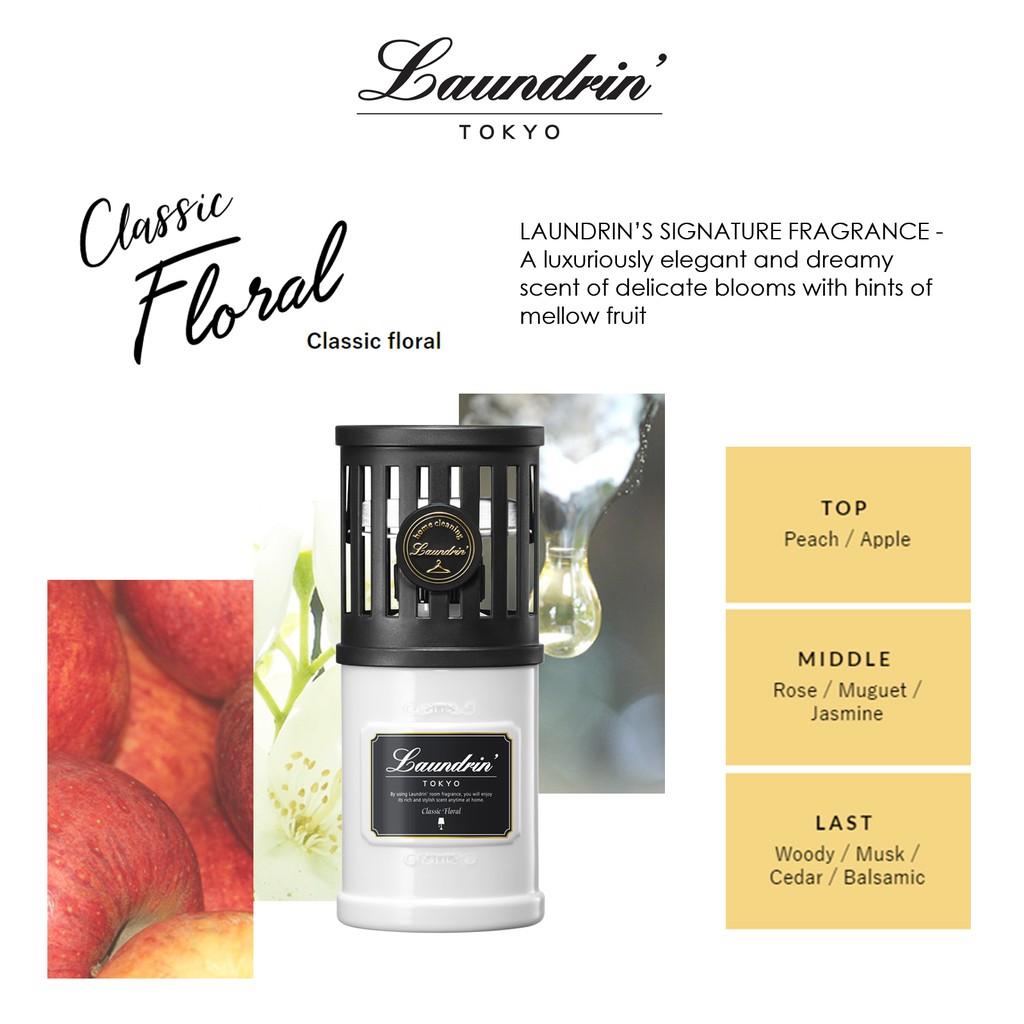 Laundrin Premium Perfume Air Freshener for Room 220ml (Classic Floral, Classic Fiore, Elegant ...