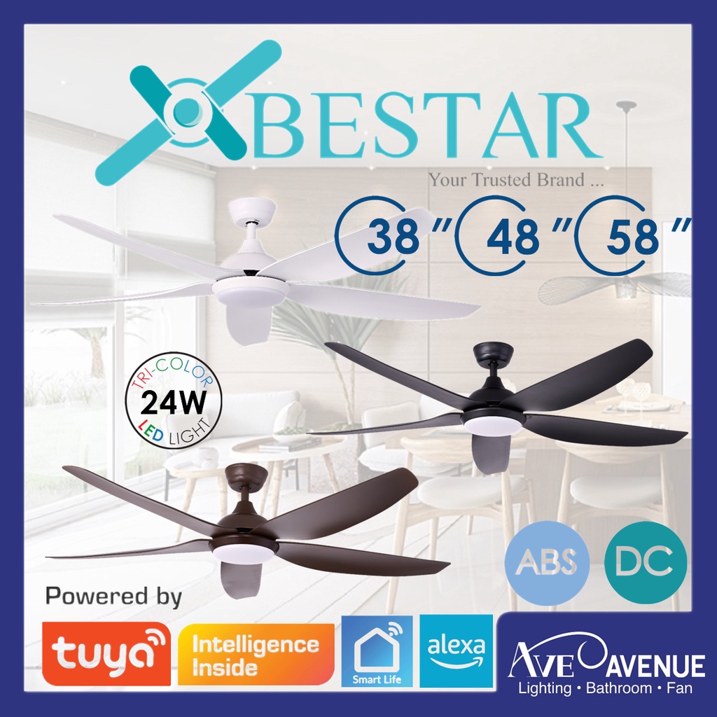 BESTAR STAR 5 5Blade Smart Wifi DC Motor Ceiling Fan 38/48/58 Inch and ...