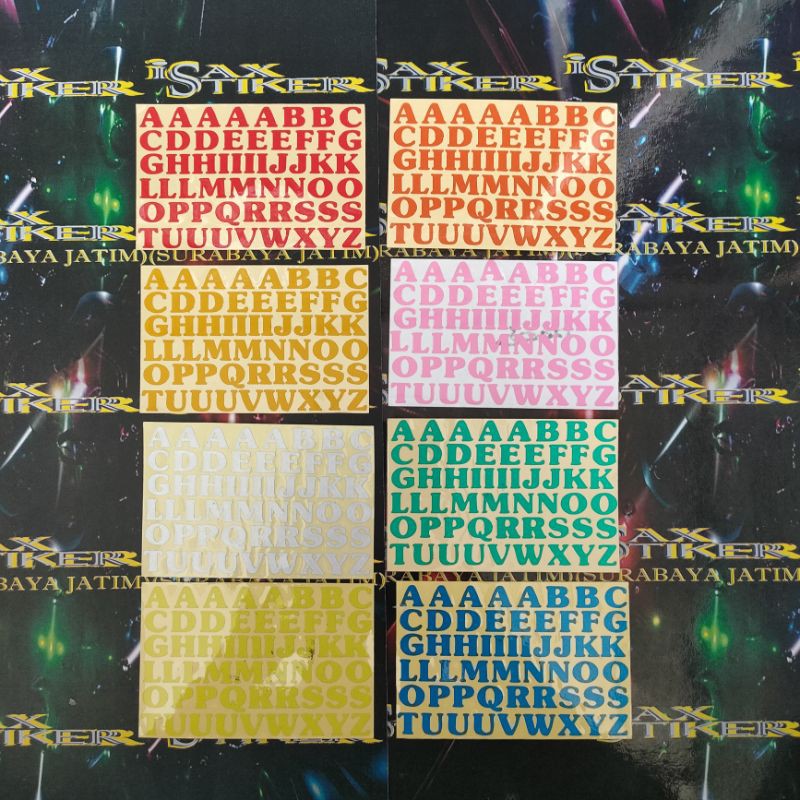 Abc alphabet letter stickers A to Z 9,8cmx6,5cm | Shopee Singapore