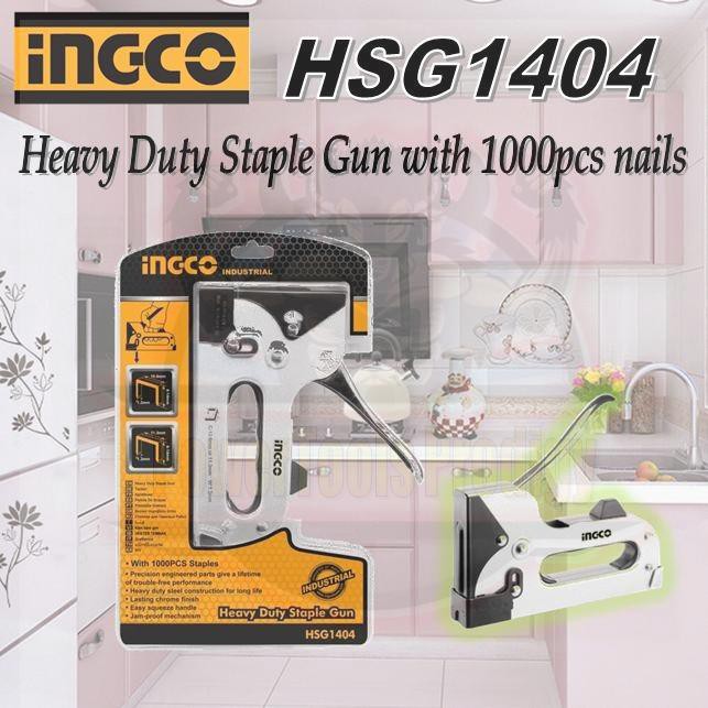 INGCO HSG1404 STAPLE GUN/ HEAVY DUTY STAPLE GUN/ COMES WITH 1000 PCS ...