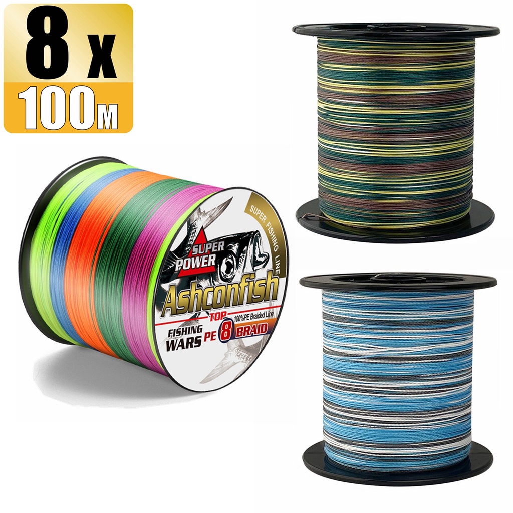 Ashconfish 100M 8 Strands Braided Fishing Line 6-150LB PE Lines ...