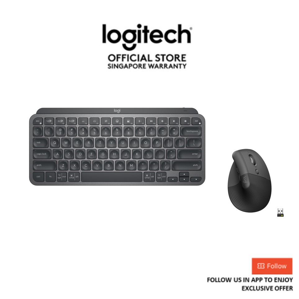 [Bundle] Logitech Lift Vertical Ergonomic Wireless Mouse Graphite + MX ...