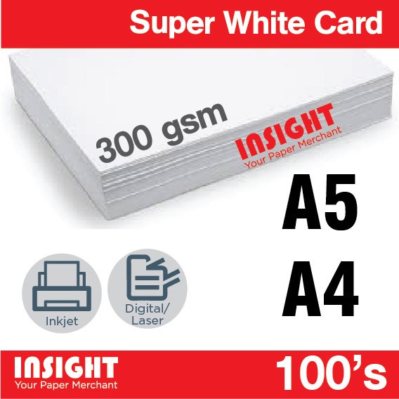 Super White Card 300gsm 100's A5 A4 Ivory card Uncoated Card Card DIY ...