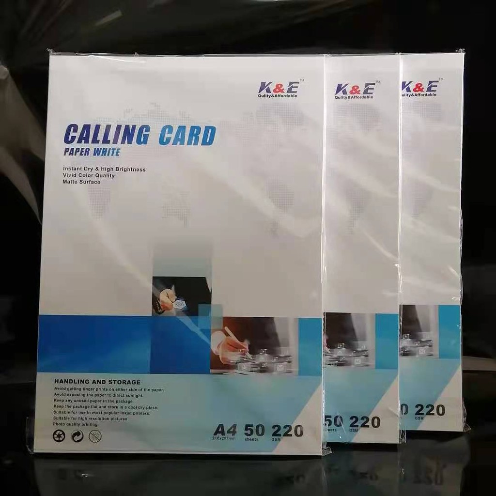 A4 Size Double-sided Matte Calling Card Paper WHITE/ Cardstock Paper ...