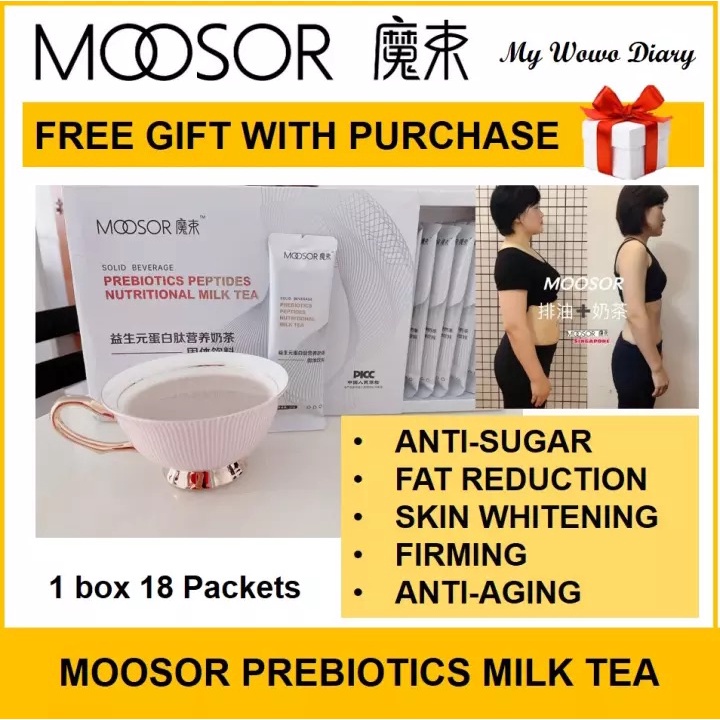 SG SELLER ️MOOSOR Prebiotics Peptides Nurtitional Milk Tea 18 Sachets ...