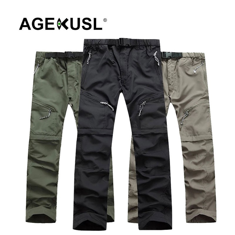 AGEKUSL Sports Pants Quick Dry Removable Men Outdoor Sport Trousers ...