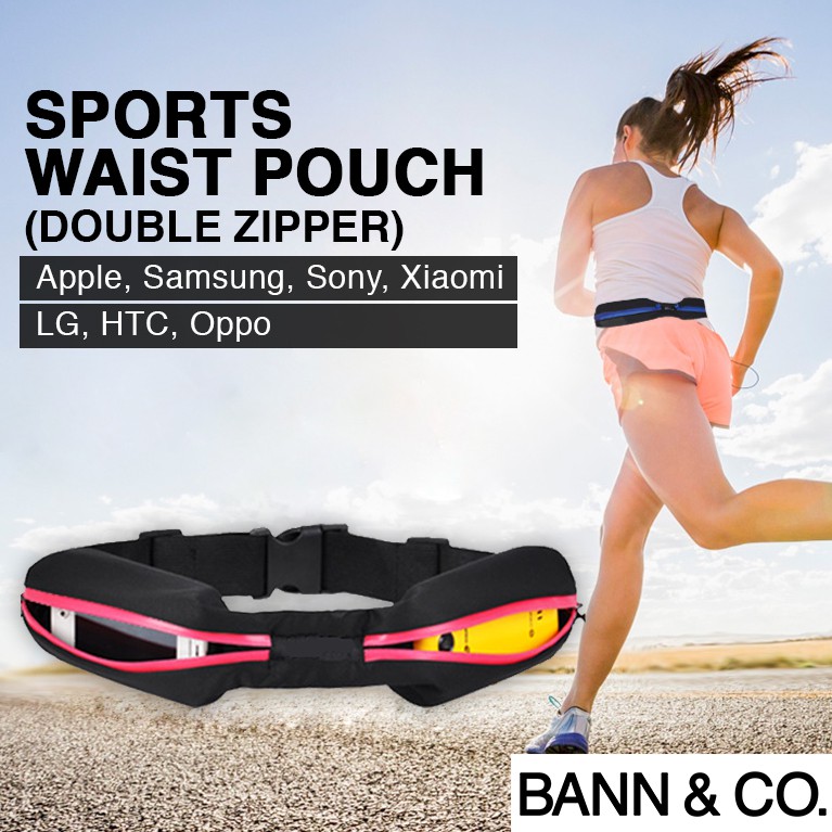 Sports Waist Pouch (Double Zipper) - Suitable for Running / Jogging ...