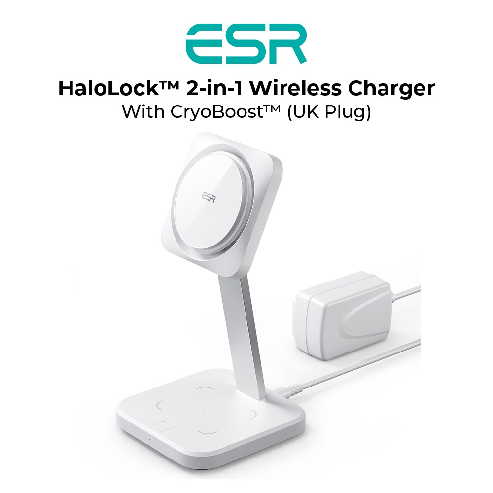 ESR HaloLock 2-in-1 Wireless Charger with CryoBoost (UK Plug) | Shopee ...