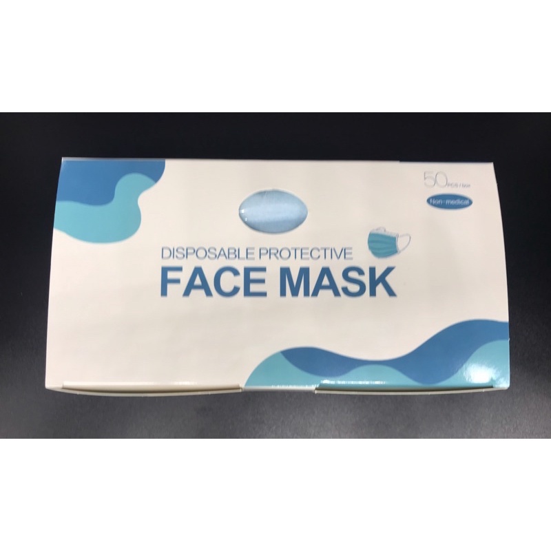 3ply Disposable face mask 50pcs - Blue/ Black | Shopee Singapore