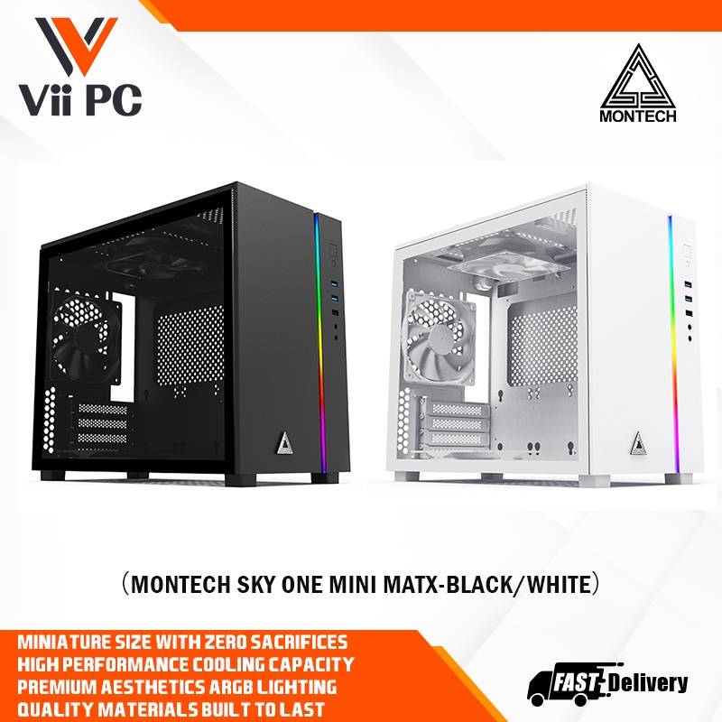 Montech Sky One Mini/3x High Airflow Fans Pre-Installed /Tempered Glass ...