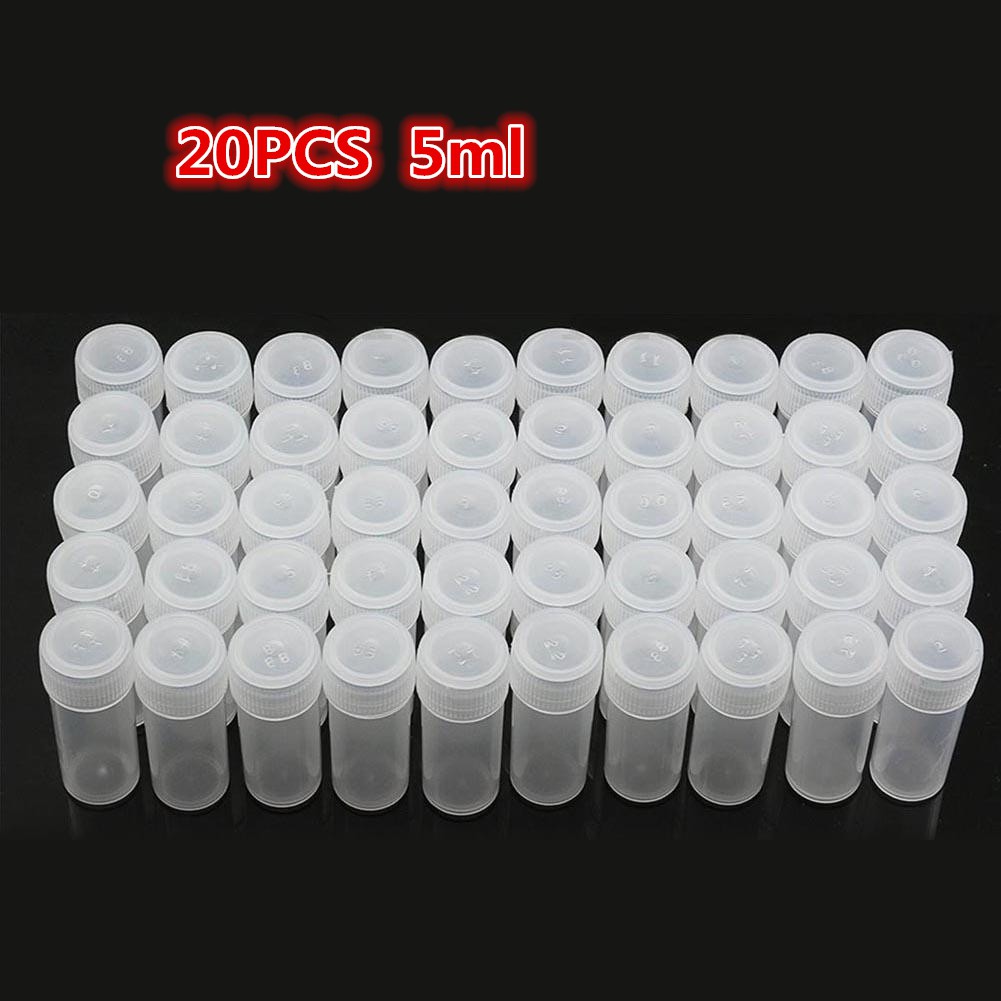 20pcs 5g Empty plastic bottle Liquid Container Storage with Screw Caps ...