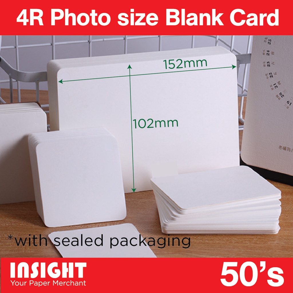 4R Blank Card 50's/pack 152mm x 102mm Classic blank greeting card Kraft ...