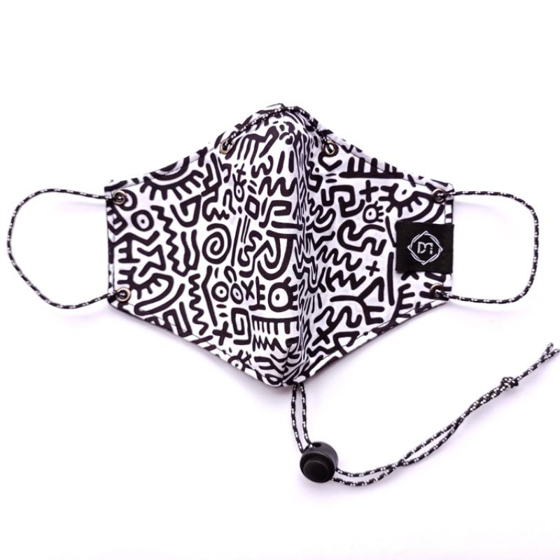 B&w Labyrinth - DMI Mask | 3 Ply Cloth Mask | Shopee Singapore