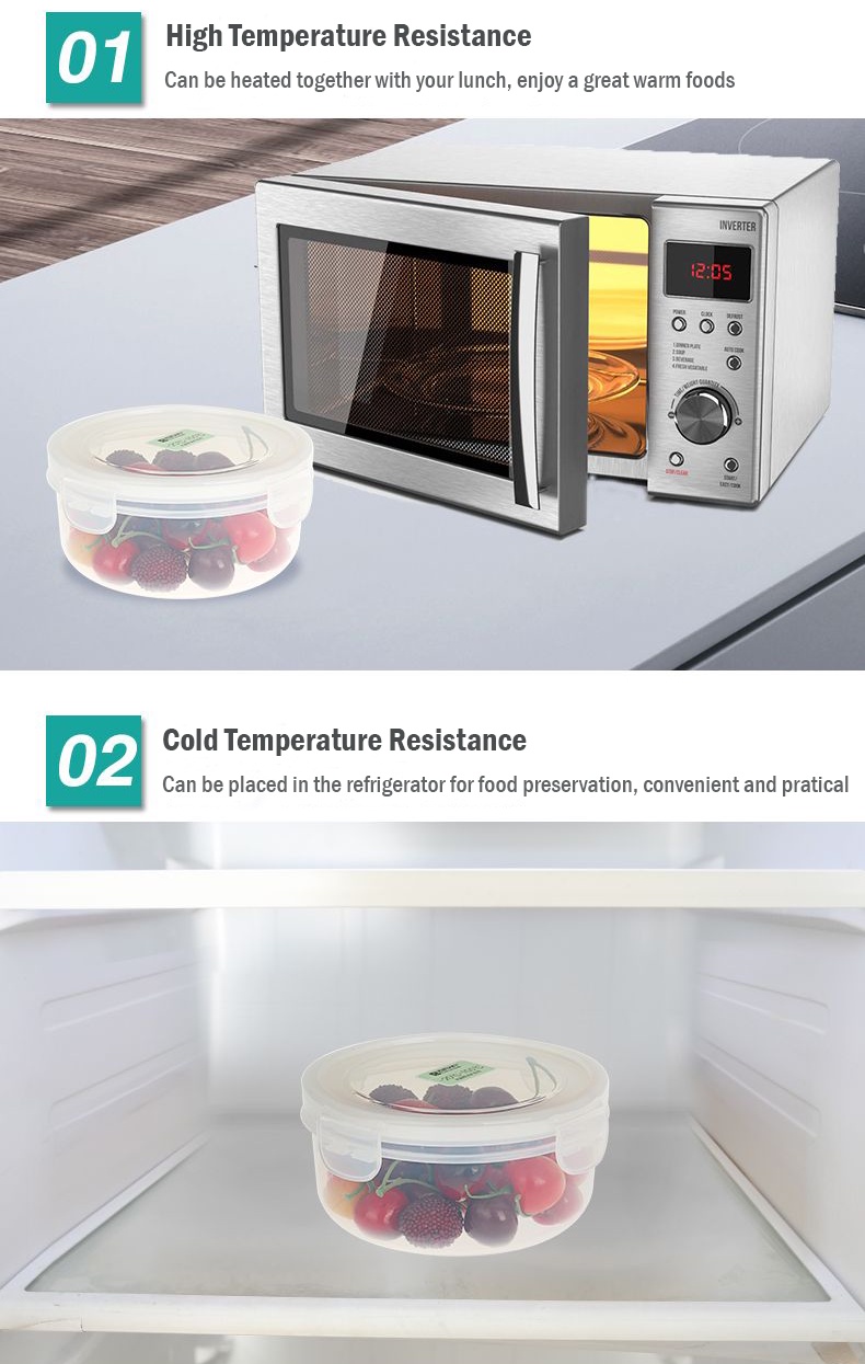 ZENXIN 600 / 1250 / 1500 / 2500 /3200ml Airtight Round Tupperware Food ...