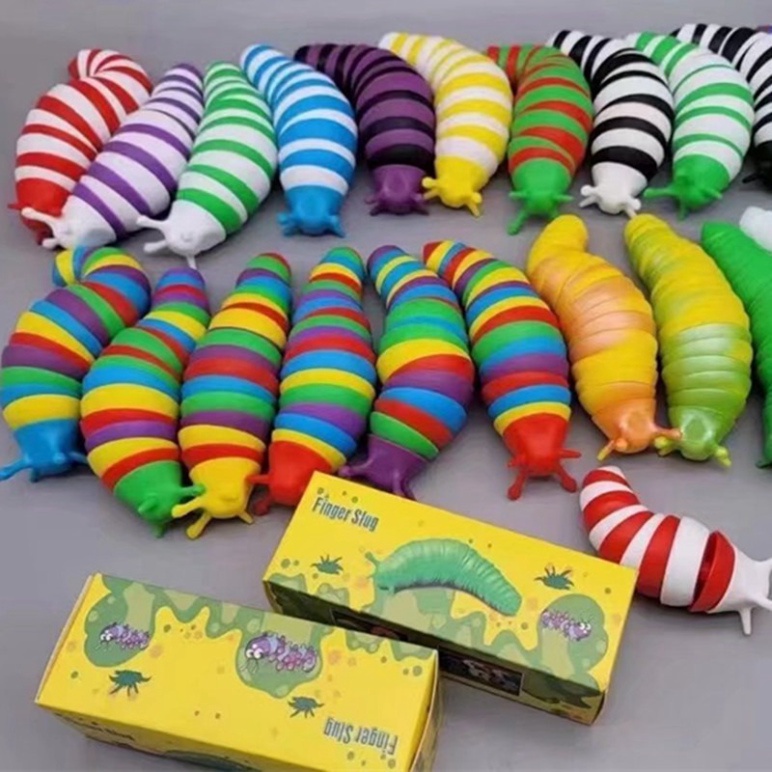 Funny Multi-Colored Tiktok Worm Toy 360 Rotating Hot Tiktok Worm Toy ...