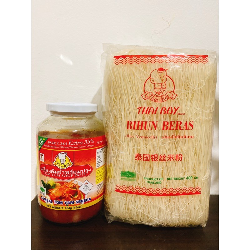 PROMOPACK Thai Boy Tom Yum Soup Paste with Thai Boy Rice Vermicelli ...