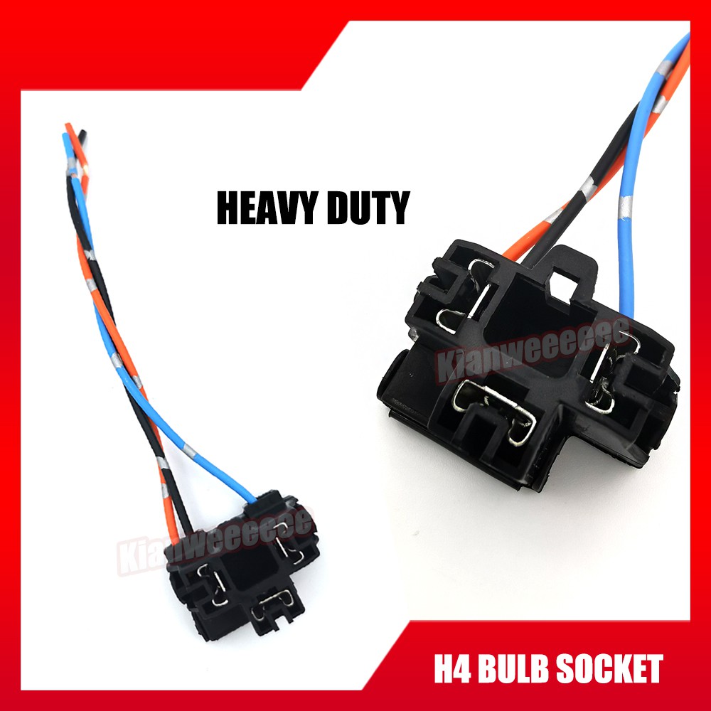 HEAVY DUTY H4 Car Headlamp Head Light Bulb Holder Socket 3 PIN 1PCS ...