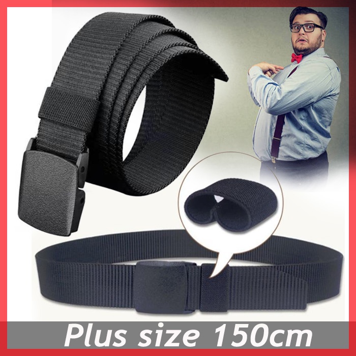 150CM Men's Women's Plus Size Nylon Belt Simple Plastic Buckle ...