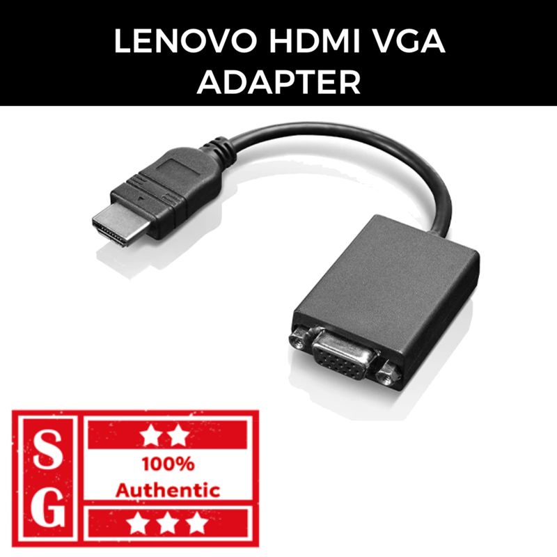 [100% Original] Lenovo HDMI to VGA Monitor Adapter | Lenovo | HDMI to ...