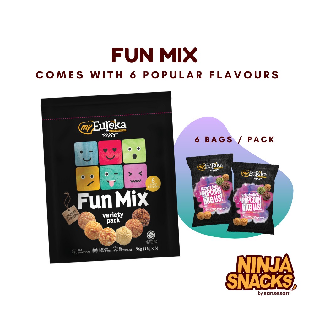 [FUN MIX] myEureka Gourmet Popcorn (6 Flavours / Pack) | Shopee Singapore