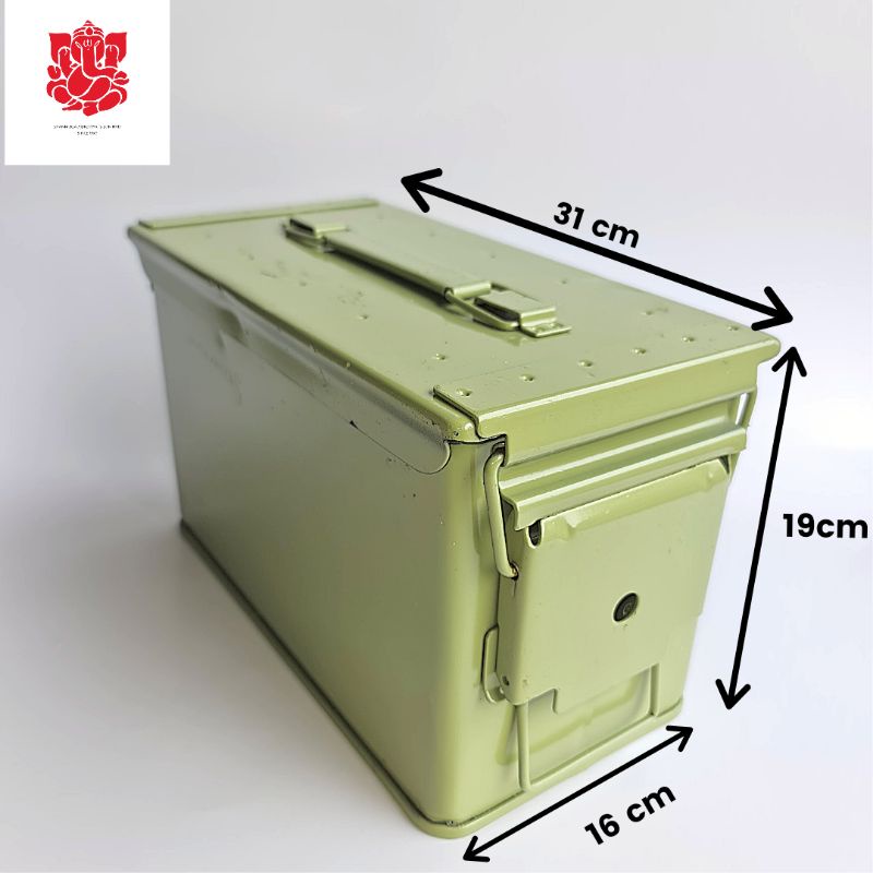 (M) Vintage Army Ammo Box Toolbox | Peti Peluru | Multipurpose Toolbox ...