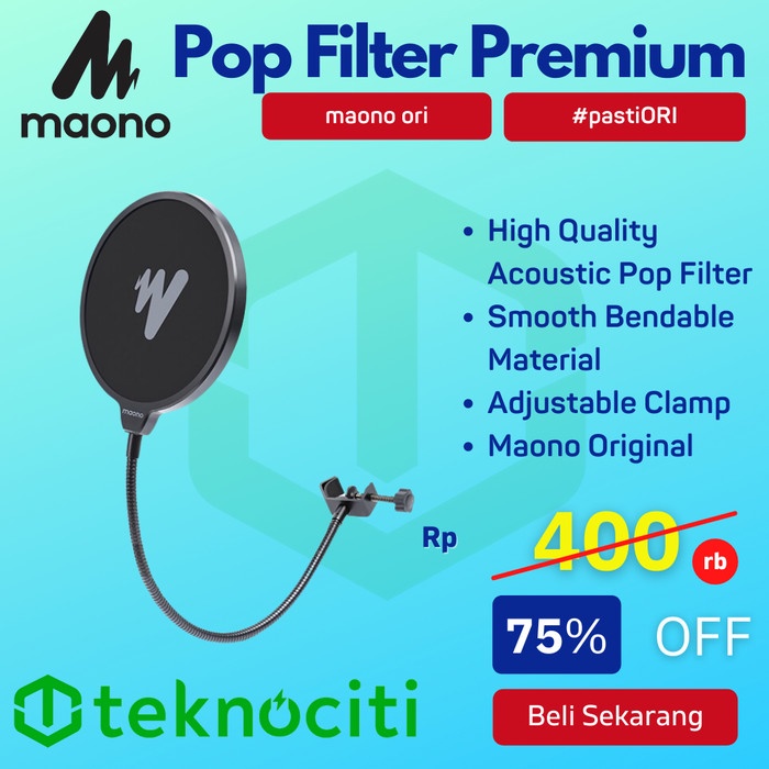 Maono Professional Dual Layer Microphone Pop Filter Gooseneck Mic ...