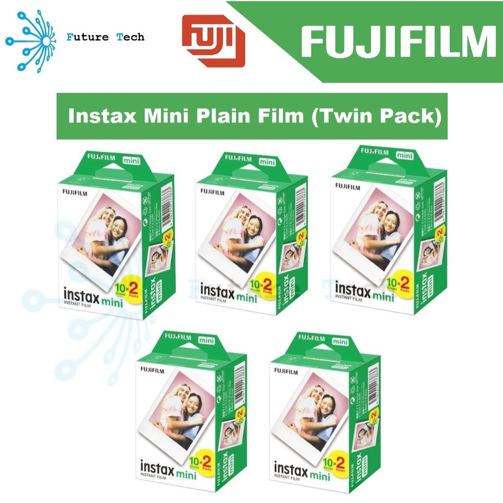 Fujifilm Instax Mini Plain Film Twin Pack for All Fujifilm Cameras and ...