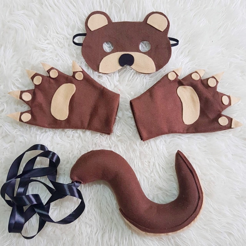 Bear Mask, Teddy Bear Costume, Brown Bear Character Headband, Panda ...