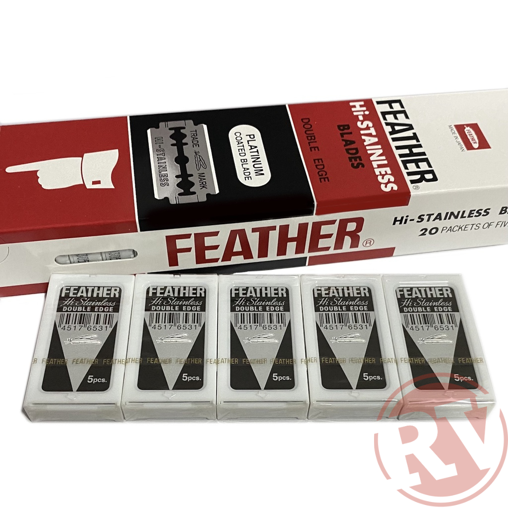 Feather Double Edge Blades (BLACK Label) Hi Stainless - (10/50/100 DE ...