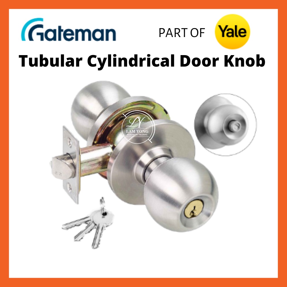 (Part of Yale) Gateman Cylindrical Door Knob Lock Set / Tombol Pintu ...