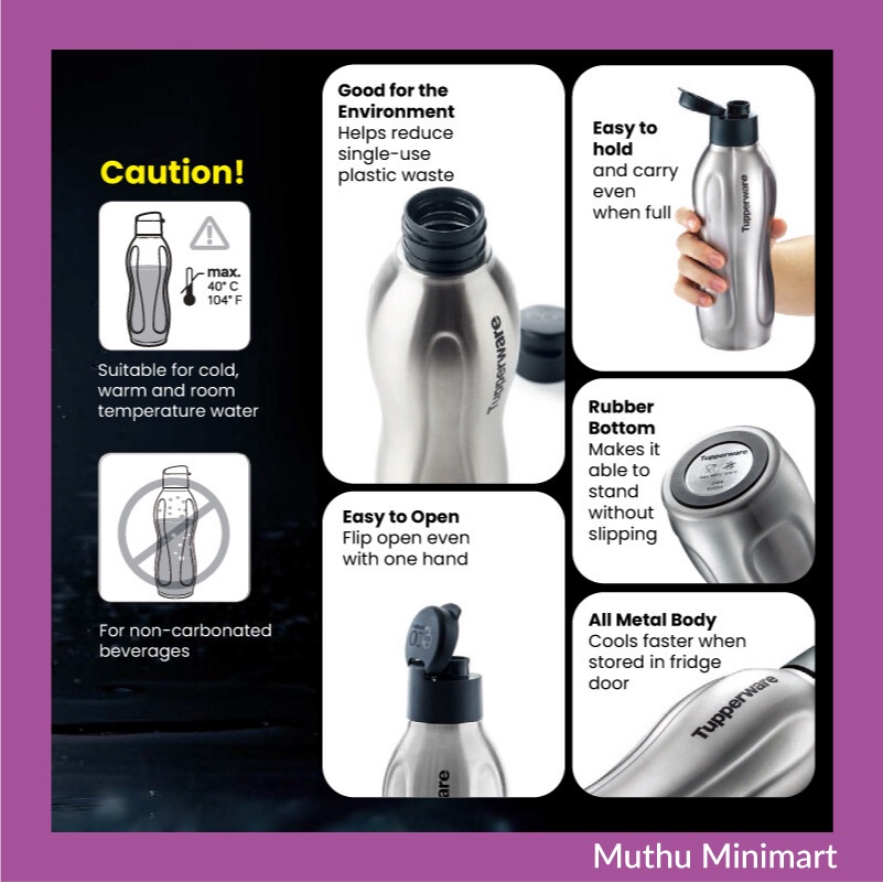 AUTHENTIC TUPPERWARE BRAND'S Stainless Steel Eco Bottle (1) 880ml ...