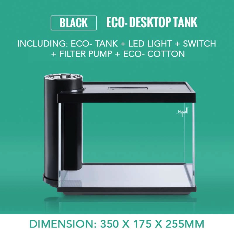 Nepall Mini Desktop Fish Tank, Ecological Glass Fish Tank With Filter ...