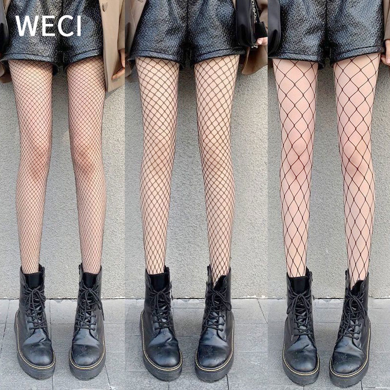 WECI Women Fashion Classic Mesh Pantyhose Sexy Fishnet Stocking High ...