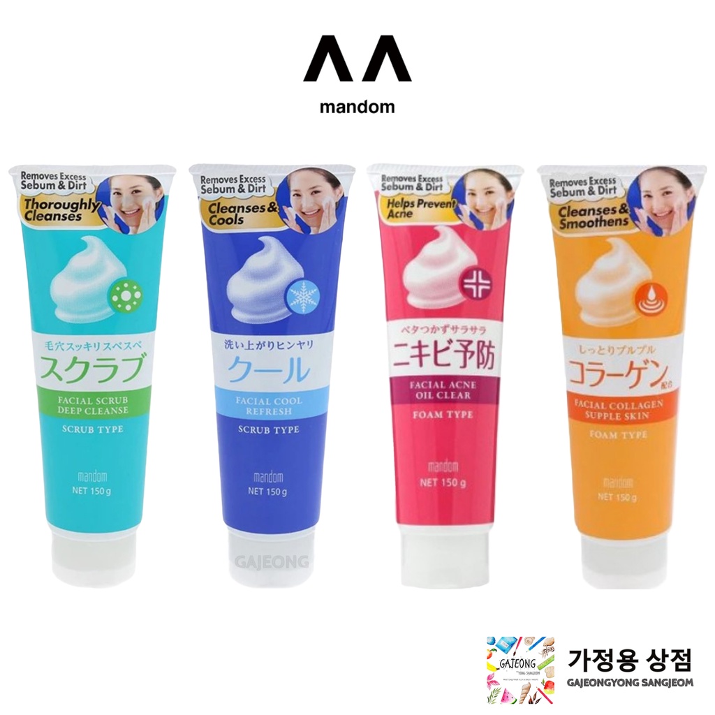Mandom™ Facial Deep Clean Scrub / Cool Refresh Scrub / Acne Clear Cleanser / Collagen Skin ...