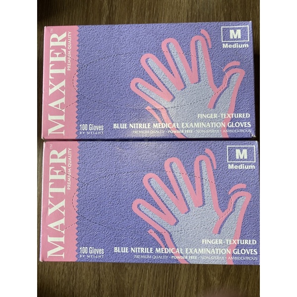 Maxter blue nitrile medical examination gloves | Shopee Singapore