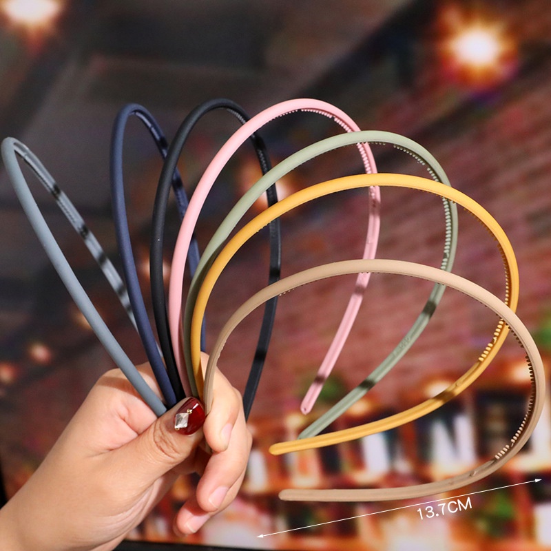 Korean Ins Solid Color Non-Slip Plastic Hairband Headband for Women ...